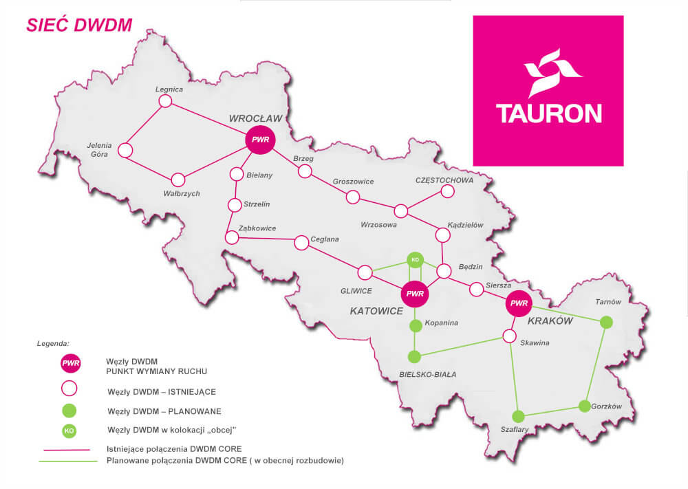 Tauron do końca czerwca rozbudowuje sieć światłowodową DWDM